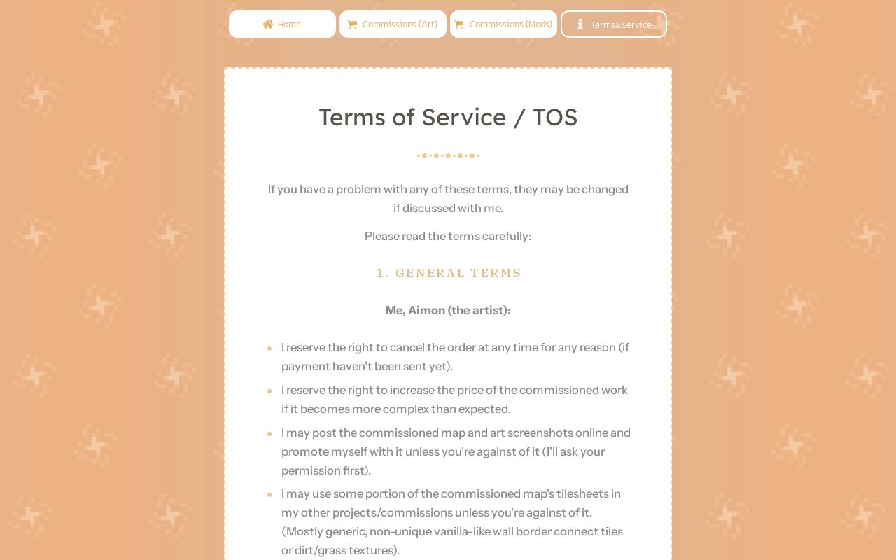 Aimon's Commission TOS